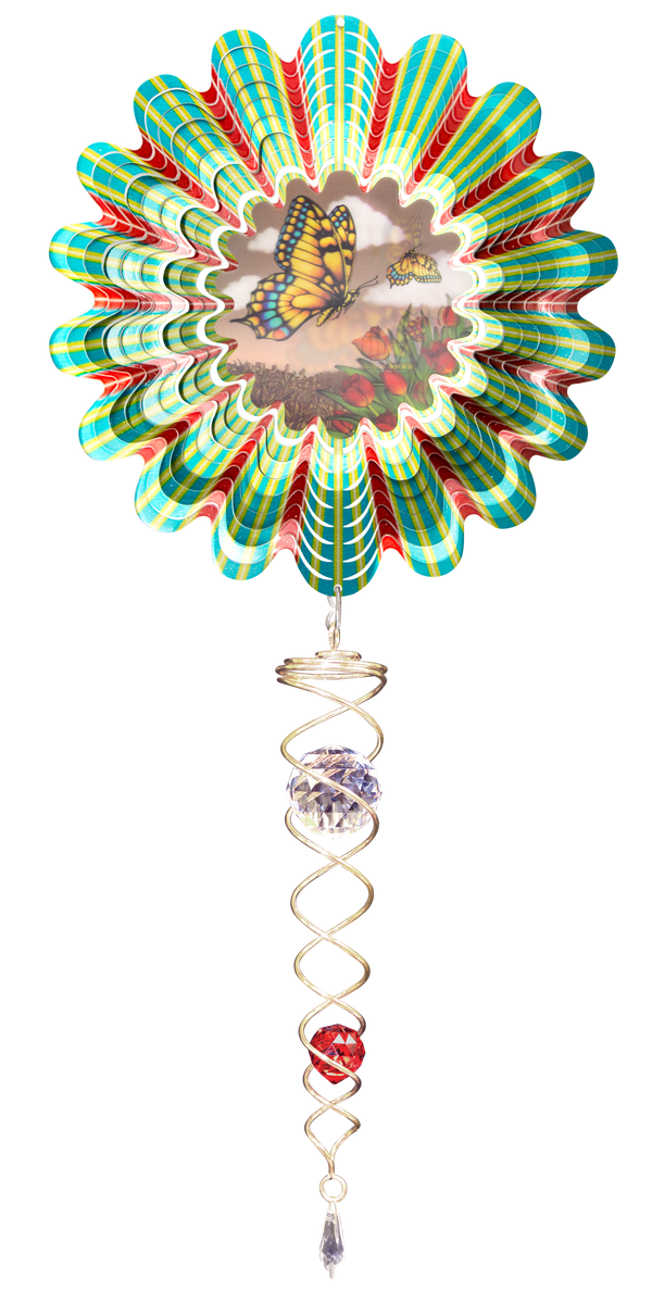 SMALL ANIMATED SEPIA BUTTERFLY w/SMALL CRYSTAL TWISTER – Spinfinity Canada